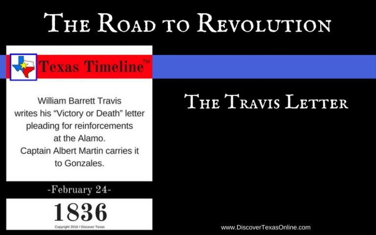 Road to Revolution: The Travis Letter – Discover Texas